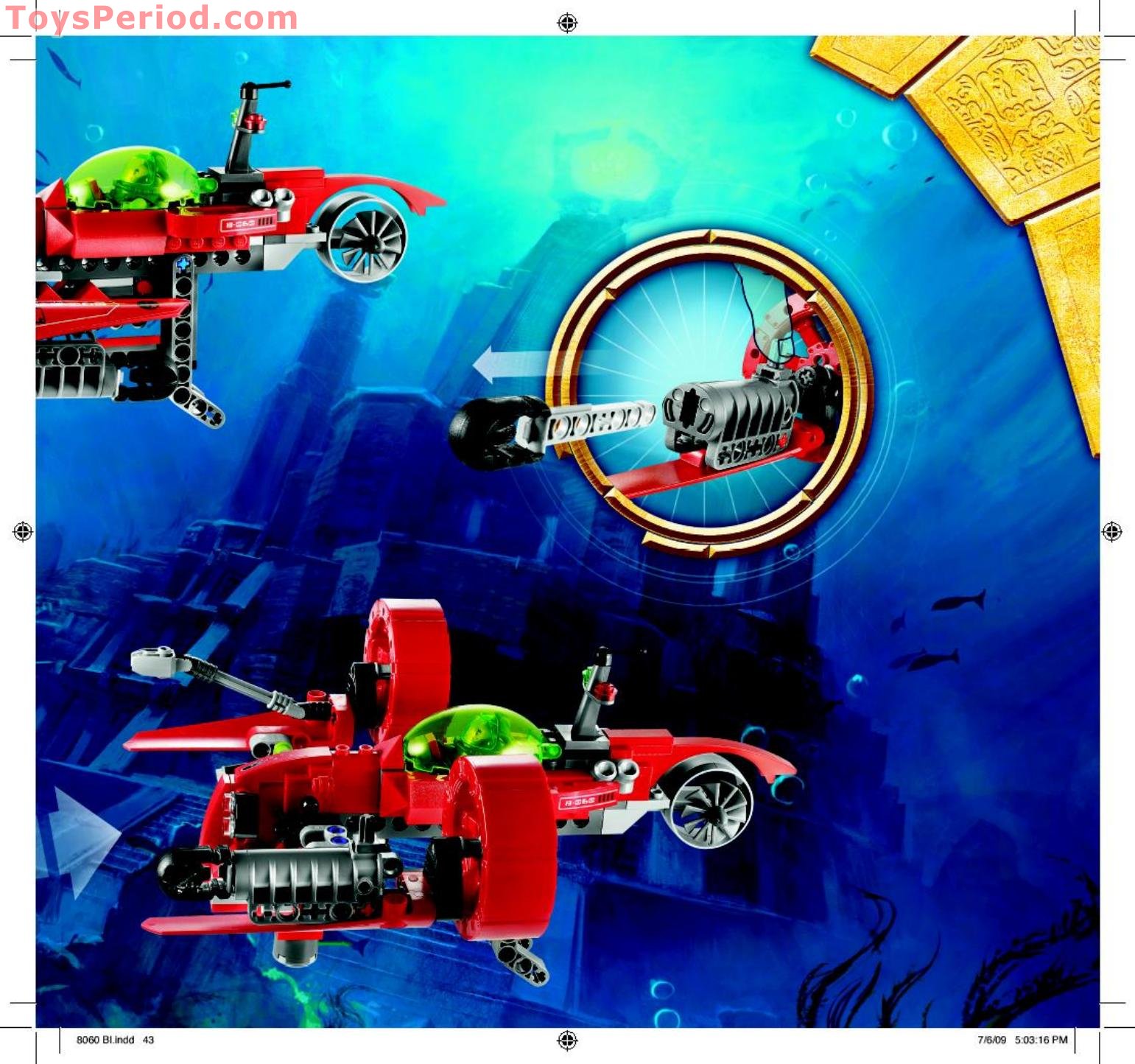 LEGO 8060 Typhoon Turbo Sub Instructions and Parts List