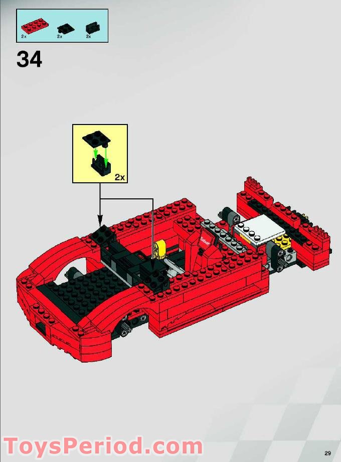 LEGO 8143 Ferrari 1:17 F430 Challenge Instructions and Parts List