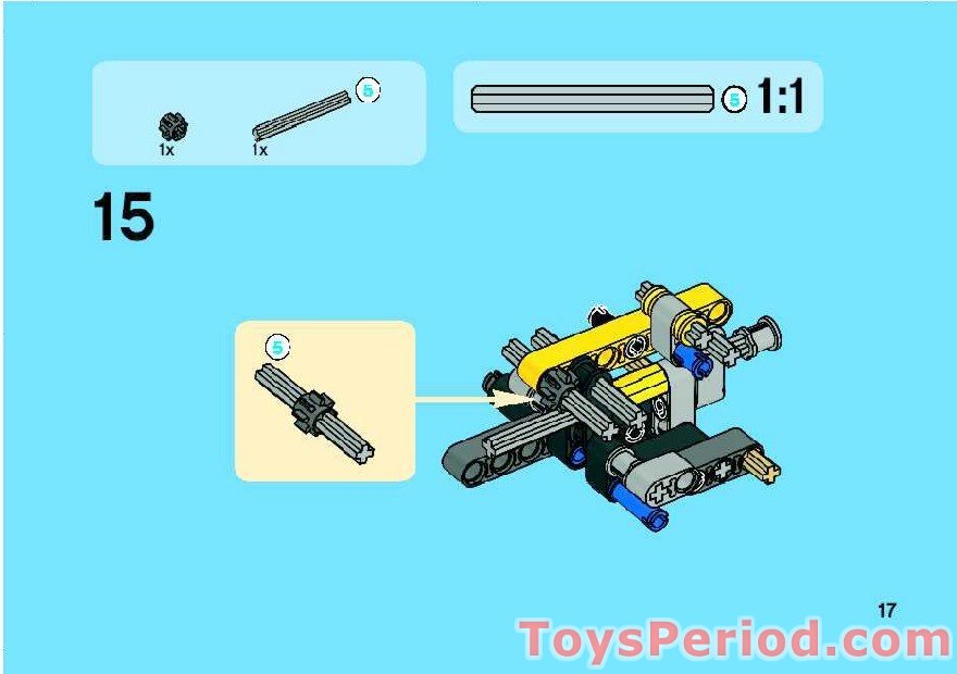 LEGO 8259 Mini Bulldozer Instructions and Parts List
