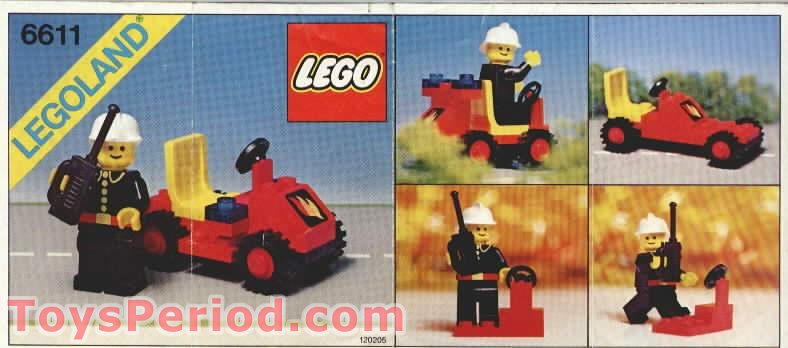 LEGO 6611 Fire Chief's Car Instructions and Parts List