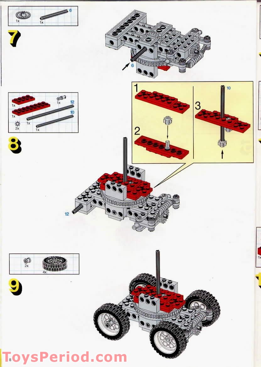 LEGO 8837 Pneumatic Excavator Instructions and Parts List