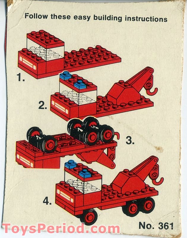 LEGO 361-3 Tow Truck Instructions and Parts List
