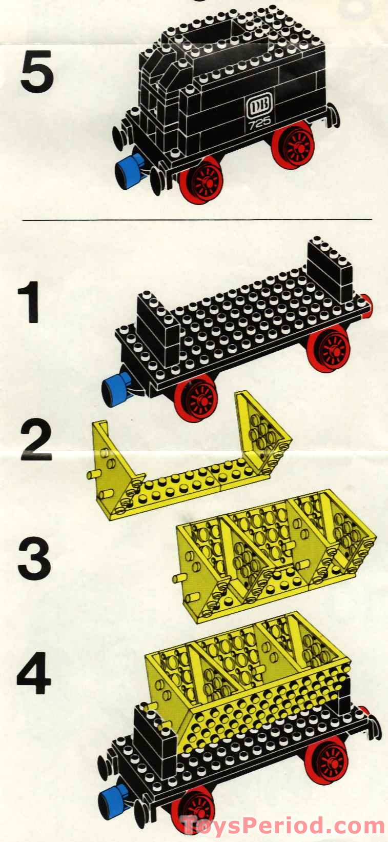 LEGO 725-2 12v Freight Train and Track Instructions and Parts List