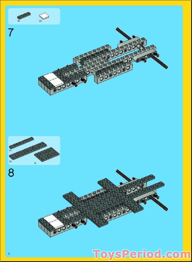 LEGO 4896 Roaring Roadster Instructions and Parts List