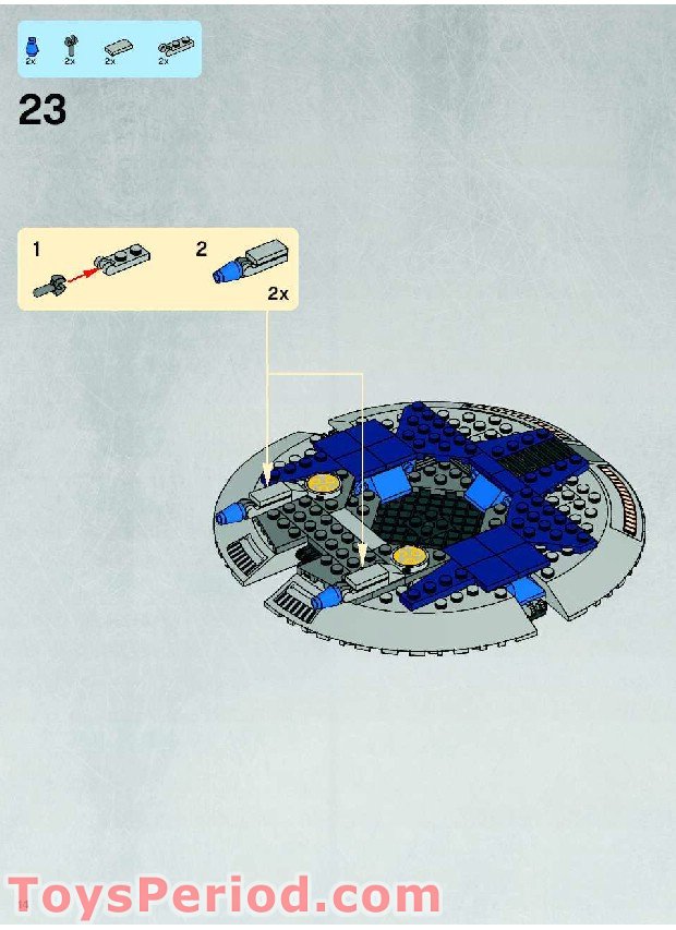 LEGO 7678 Droid Gunship Instructions and Parts List
