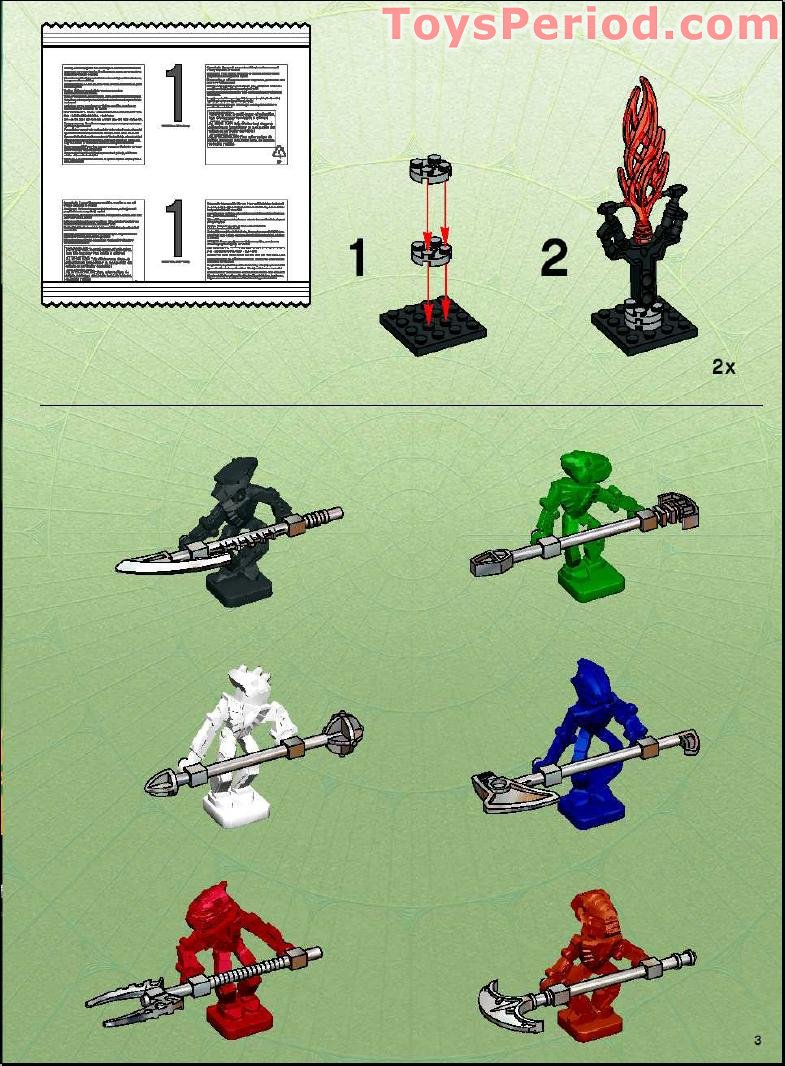 LEGO 8758 Tower of Toa Instructions and Parts List