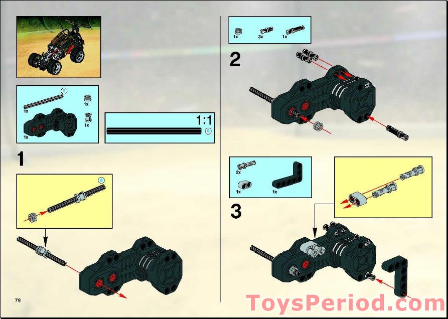 LEGO 8366 Supersonic RC Instructions and Parts List
