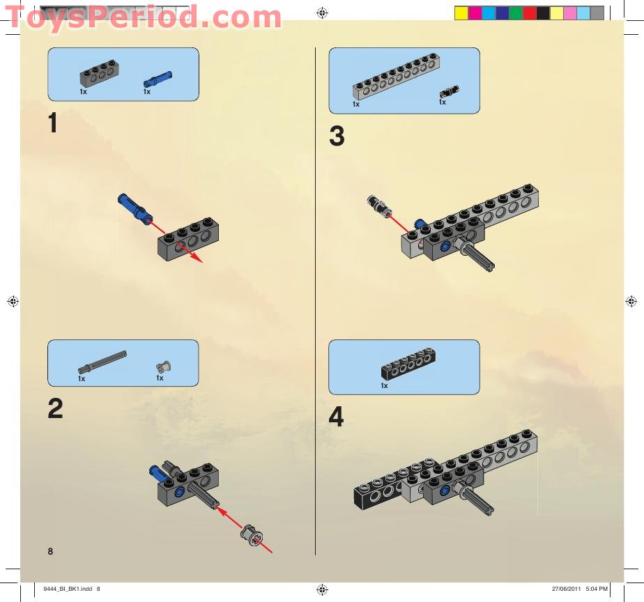 LEGO 9444 Cole's Tread Assault Instructions and Parts List