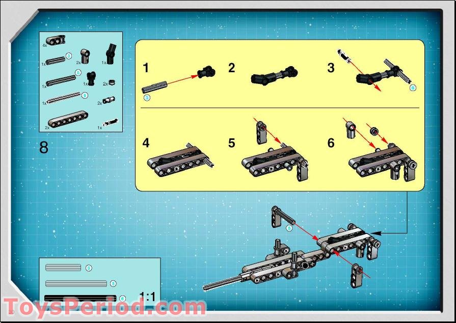 LEGO 4481 Technic Hailfire Droid Instructions and Parts List