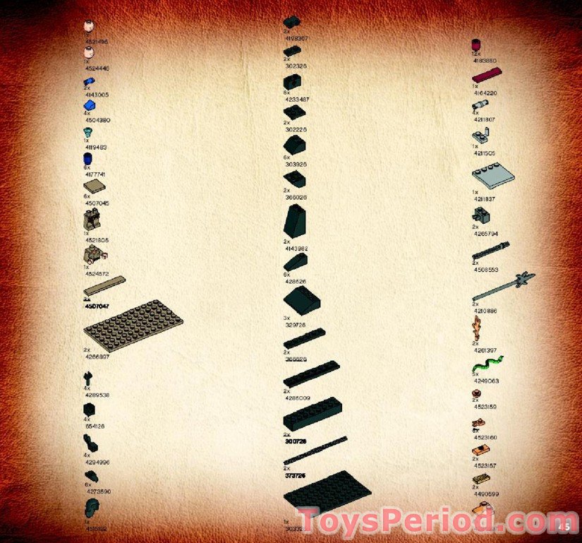 LEGO 7621 Indiana Jones and the Lost Tomb Instructions and Parts List