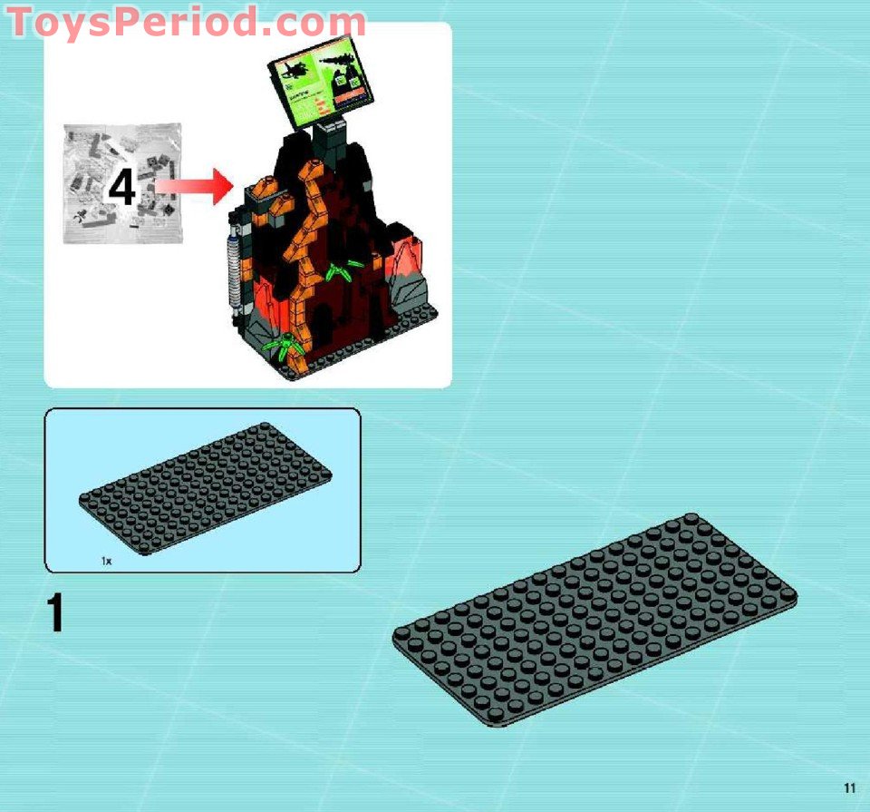 LEGO 8637 Mission 8: Volcano Base Instructions and Parts List