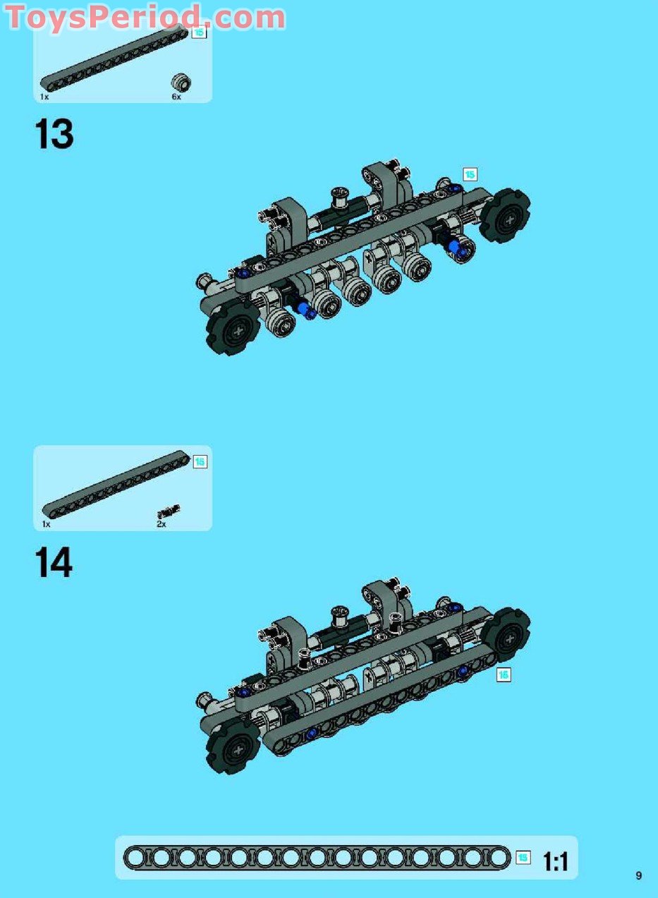 LEGO 8294 Excavator Instructions and Parts List