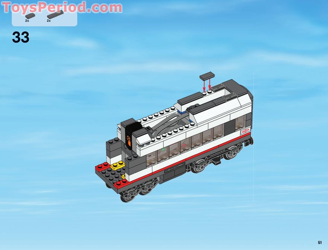 LEGO 60051 High-speed Passenger Train Instructions and Parts List