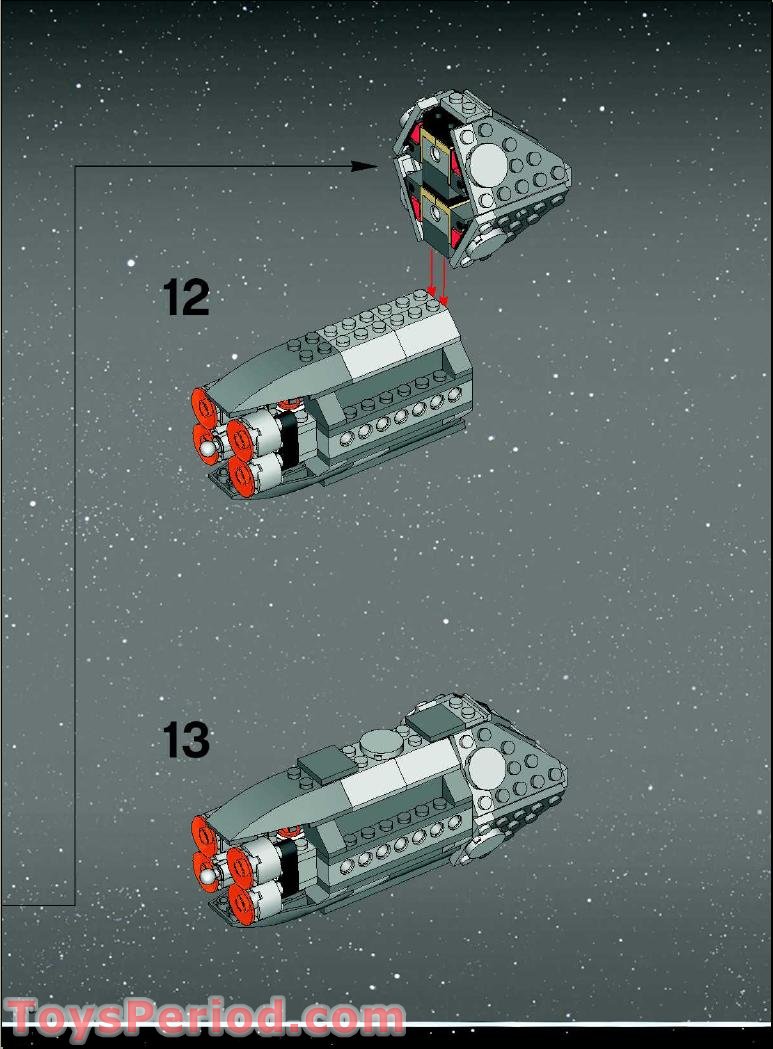 LEGO 6208 B-Wing Fighter Instructions and Parts List