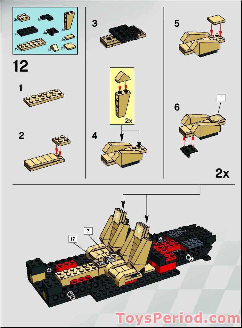 LEGO 8671 Ferrari 430 Spider 1:17 Instructions and Parts List