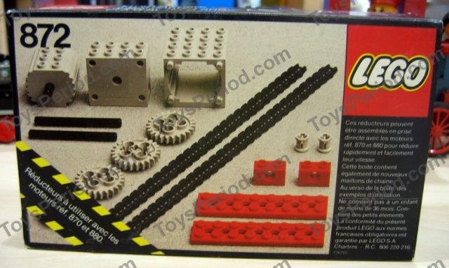 LEGO 872 Two Gear Blocks Instructions and Parts List