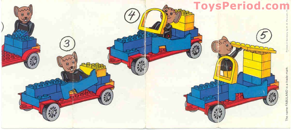 LEGO 328-1 Moe Mouse's Roadster Instructions and Parts List