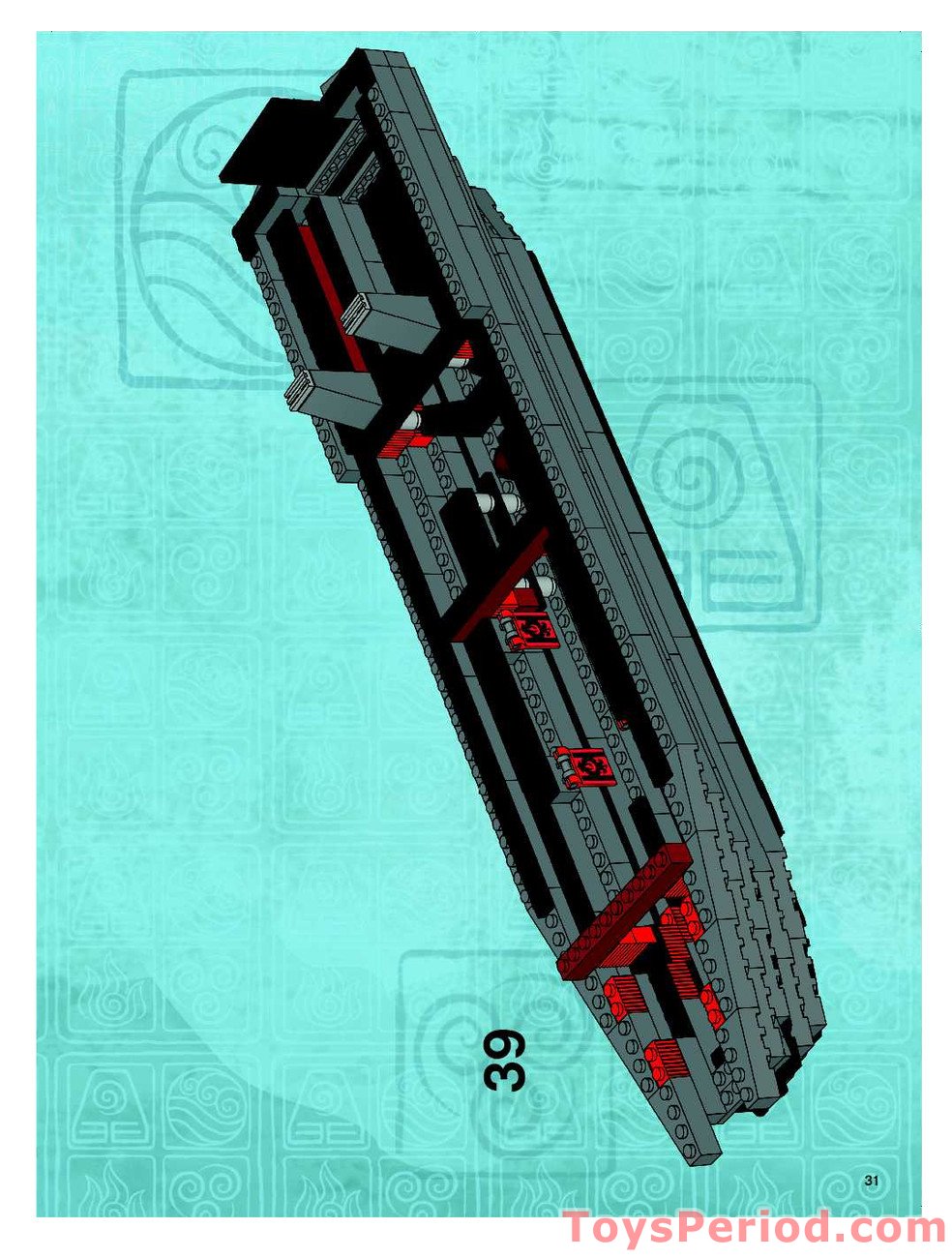 LEGO 3829 Fire Nation Ship Instructions and Parts List