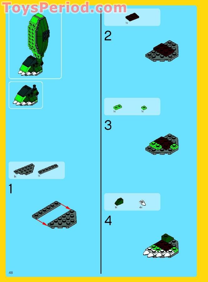 LEGO 4998 Stegosaurus Instructions and Parts List