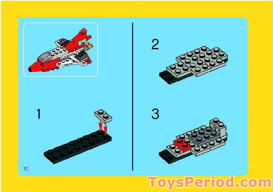 LEGO 6741 Mini Jet Instructions and Parts List