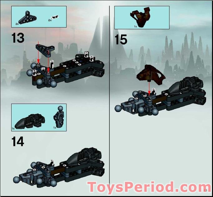 LEGO 8811 Toa Lhikan and Kikanalo Instructions and Parts List