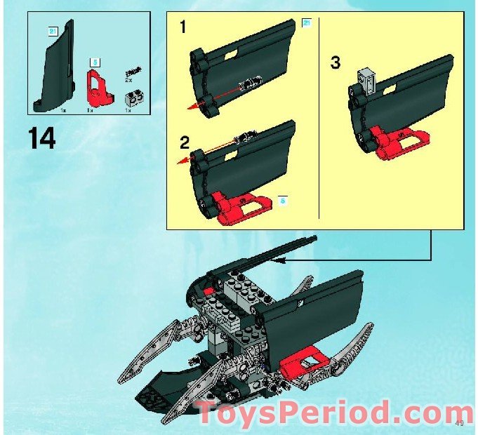 LEGO 8926 Toa Undersea Attack Instructions and Parts List