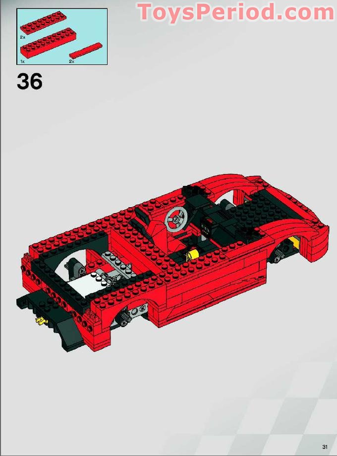 LEGO 8143 Ferrari 1:17 F430 Challenge Instructions and Parts List
