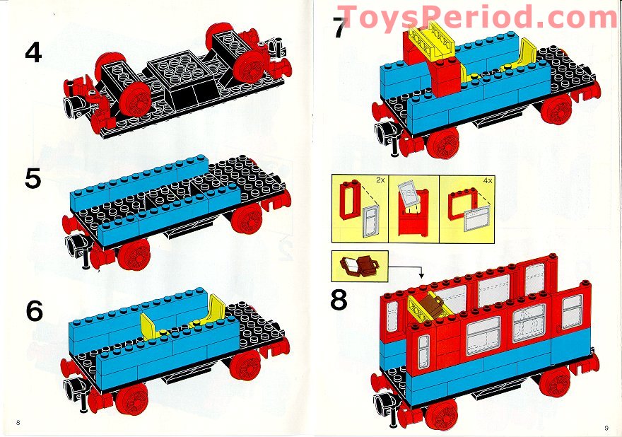 LEGO 7715 Push-Along Passenger Steam Train Instructions and Parts List