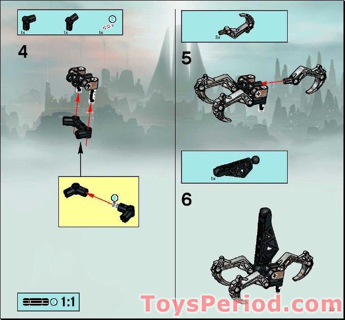 LEGO 8621 Turaga Dume and Nivawk Instructions and Parts List