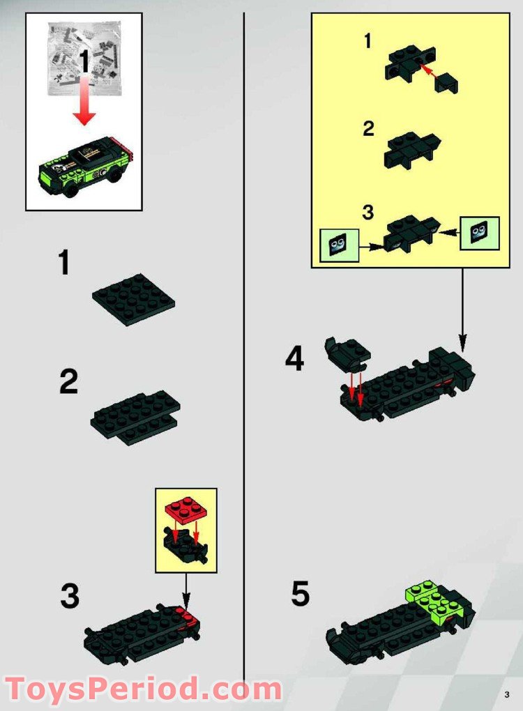 LEGO 8147 Bullet Run Instructions and Parts List