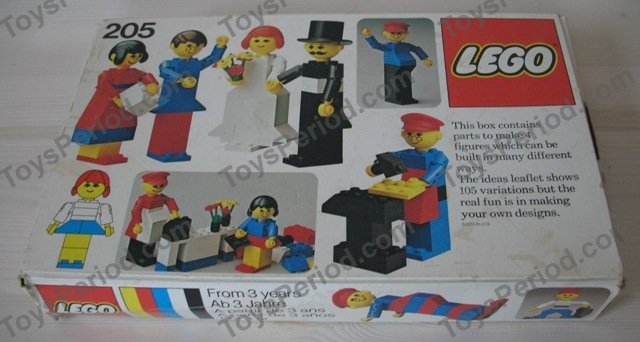 LEGO 205-2 Universal Figure Set Instructions and Parts List