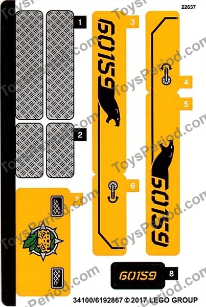 LEGO Sets with Part 60159stk01 Sticker Sheet for Set 60159 - (34100/ ...