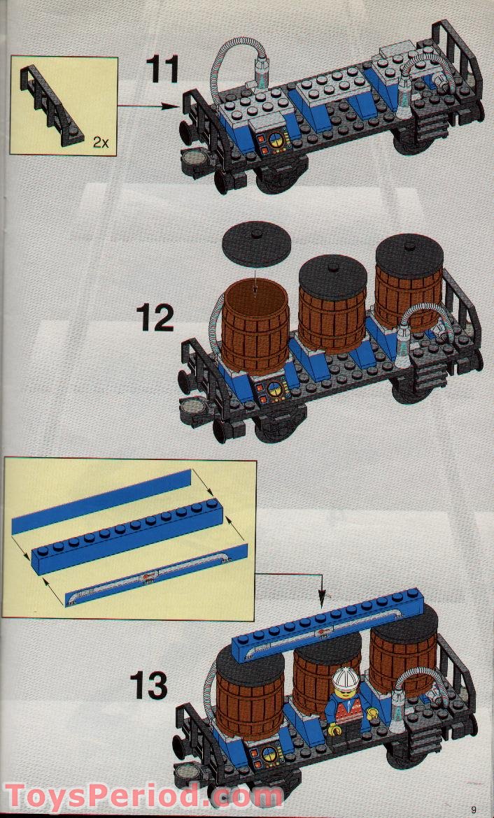 LEGO 2126 Train Cars Instructions and Parts List