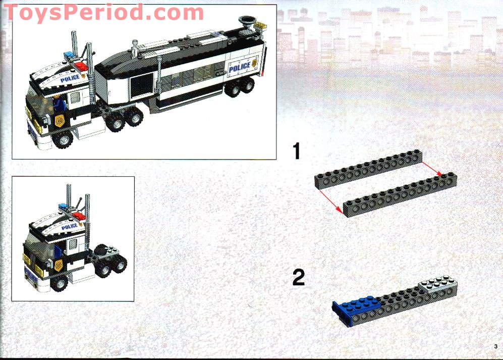 LEGO 7034 Surveillance Truck Instructions and Parts List