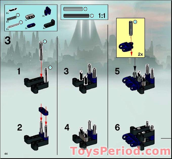 LEGO 8621 Turaga Dume and Nivawk Instructions and Parts List