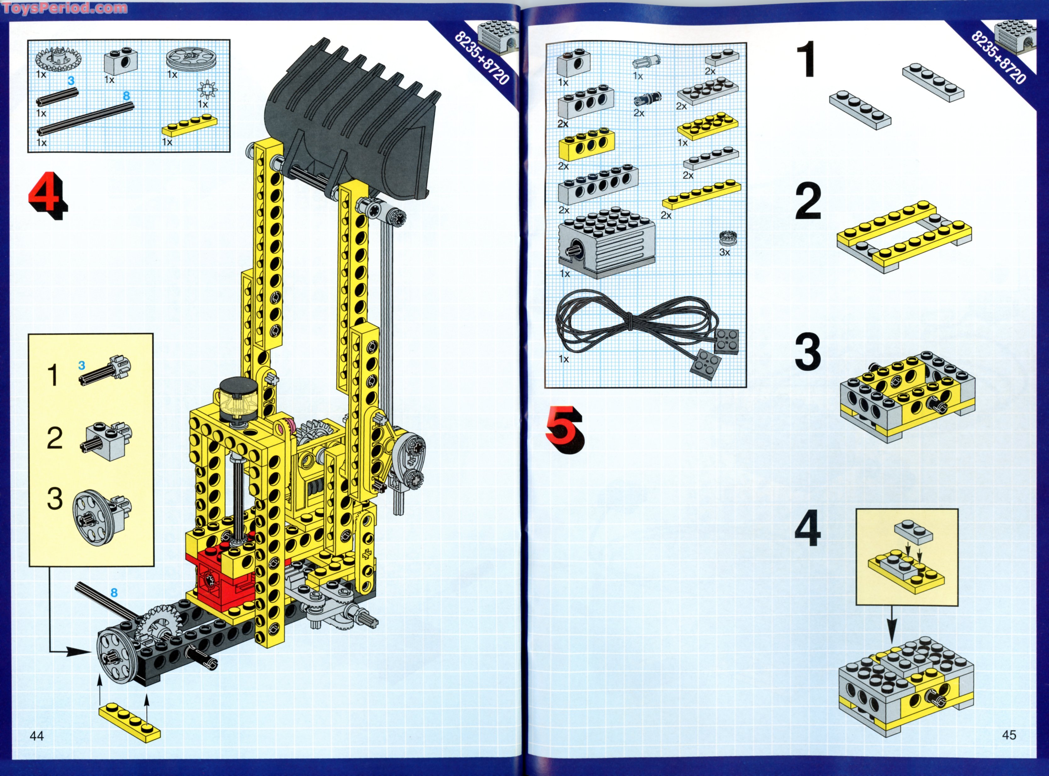 LEGO 8235 Front End Loader Instructions and Parts List