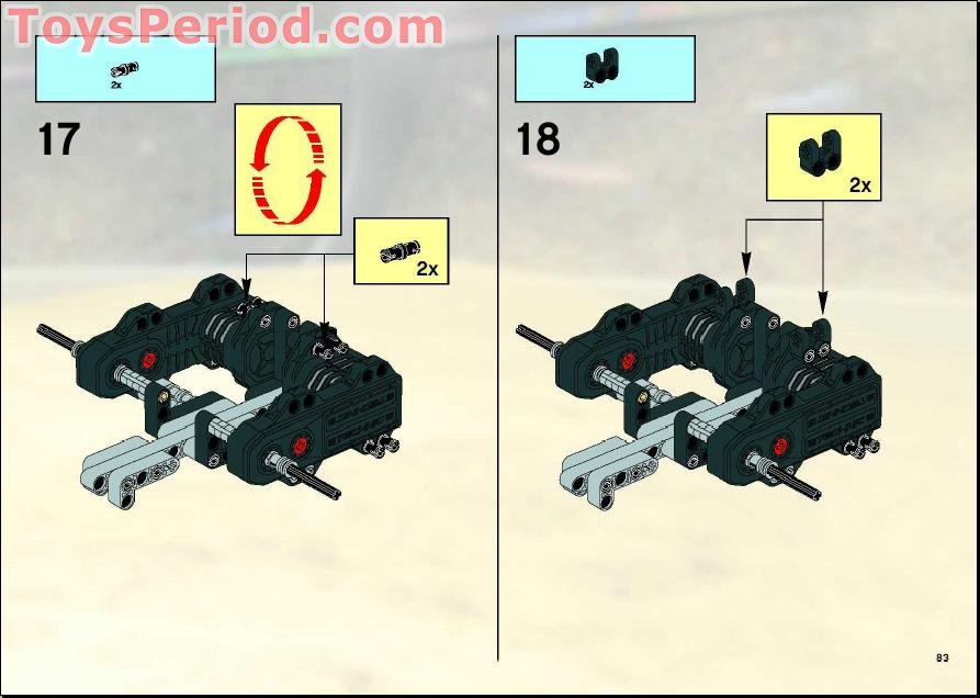 LEGO 8366 Supersonic RC Instructions and Parts List