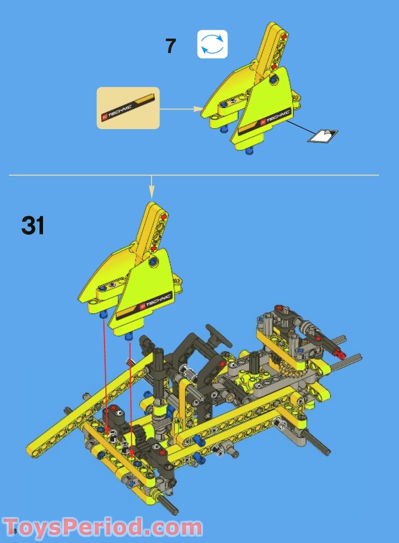 LEGO 8069 Backhoe Loader Instructions and Parts List