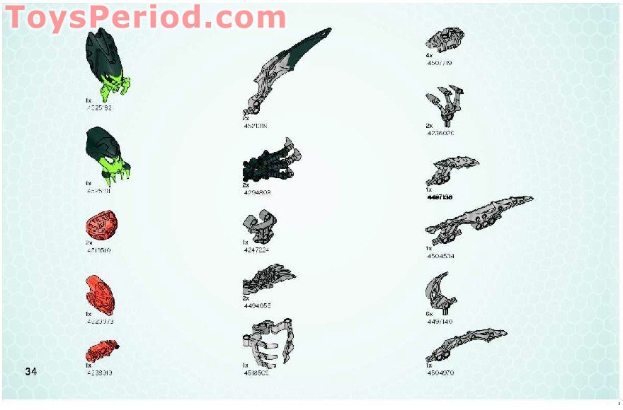 LEGO 8952 Mutran and Vican Instructions and Parts List