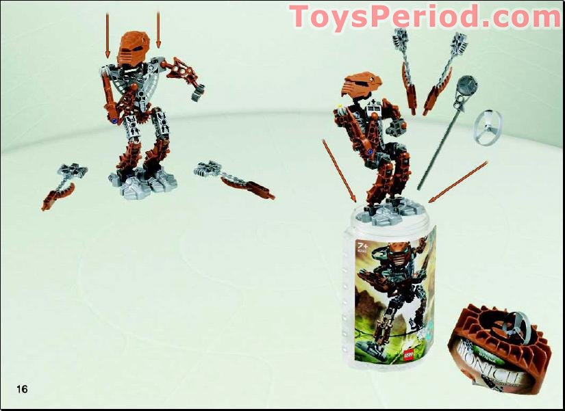 LEGO 8739 Toa Hordika Onewa Instructions and Parts List