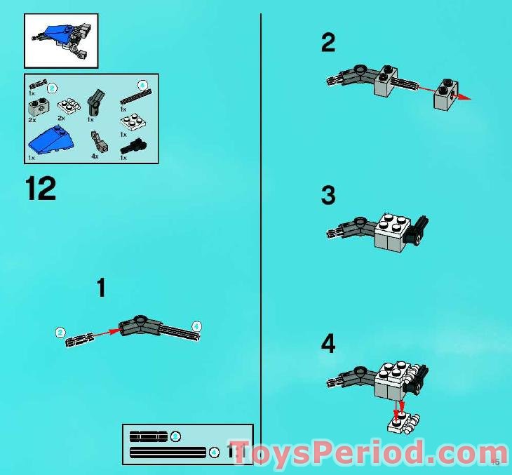 LEGO 8106 Aero Booster Instructions and Parts List