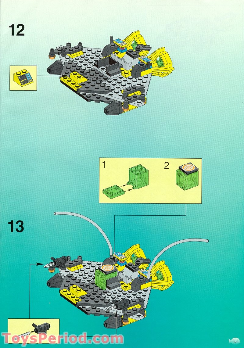 LEGO 6180 Hydro Search Sub Instructions and Parts List