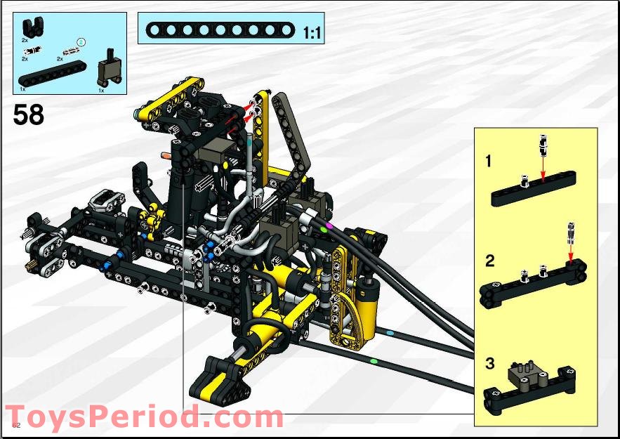 LEGO 8455 Back-hoe Loader (Backhoe) Instructions and Parts List