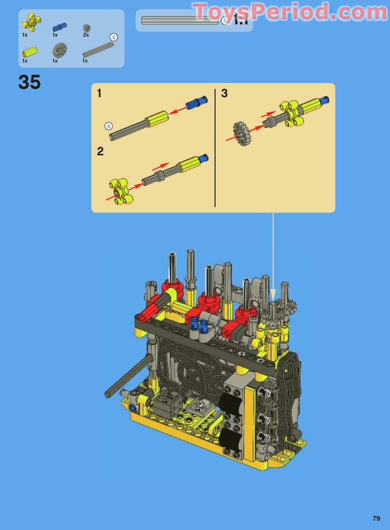 LEGO 8043 Motorized Excavator Instructions and Parts List