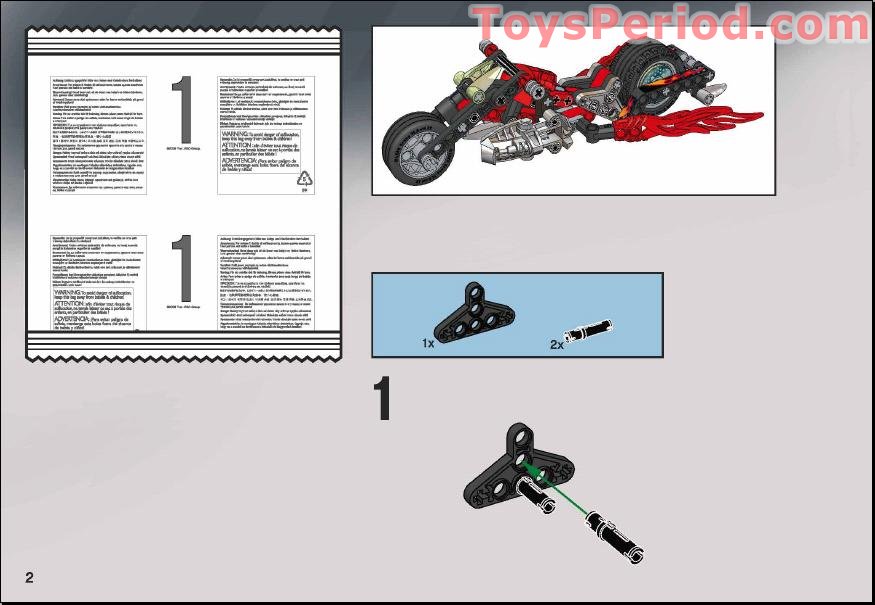 LEGO 8645 Muscle Slammer Bike Instructions and Parts List