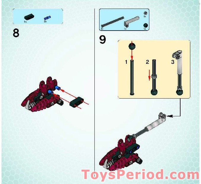 LEGO 8953 Makuta Icarax Instructions and Parts List