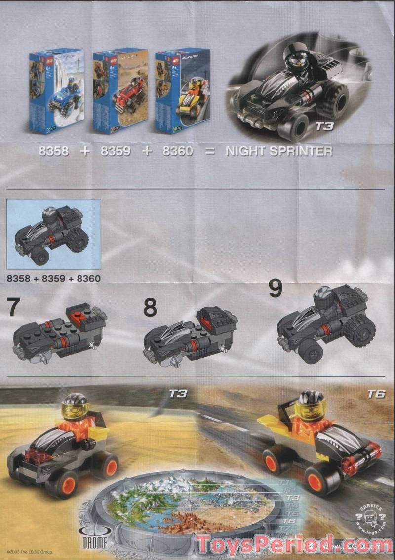 LEGO 8360 Track Racer Instructions and Parts List