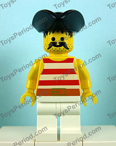 LEGO Sets with Minifigure pi039 Pirate Red / White Stripes Shirt, White ...