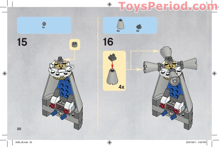 LEGO 9490 Droid Escape Instructions and Parts List