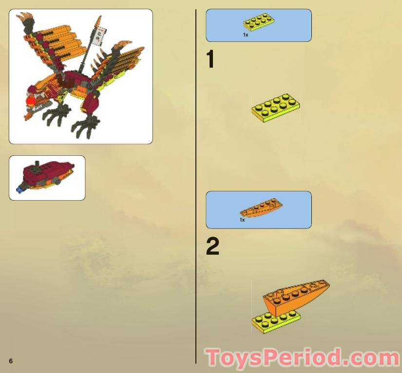 LEGO 2507 Fire Temple Instructions and Parts List